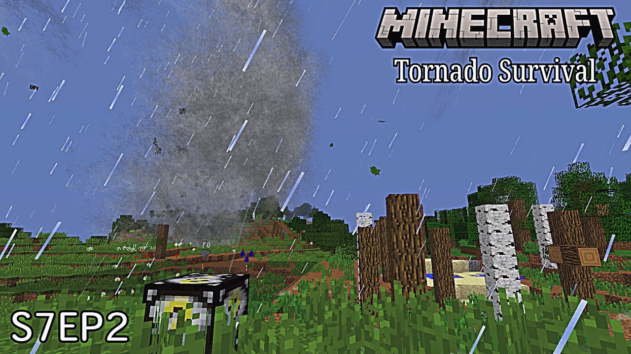 Minecraft Tornado Survival (Localized Weather Mod) S7Ep2: Storm Chasing ...