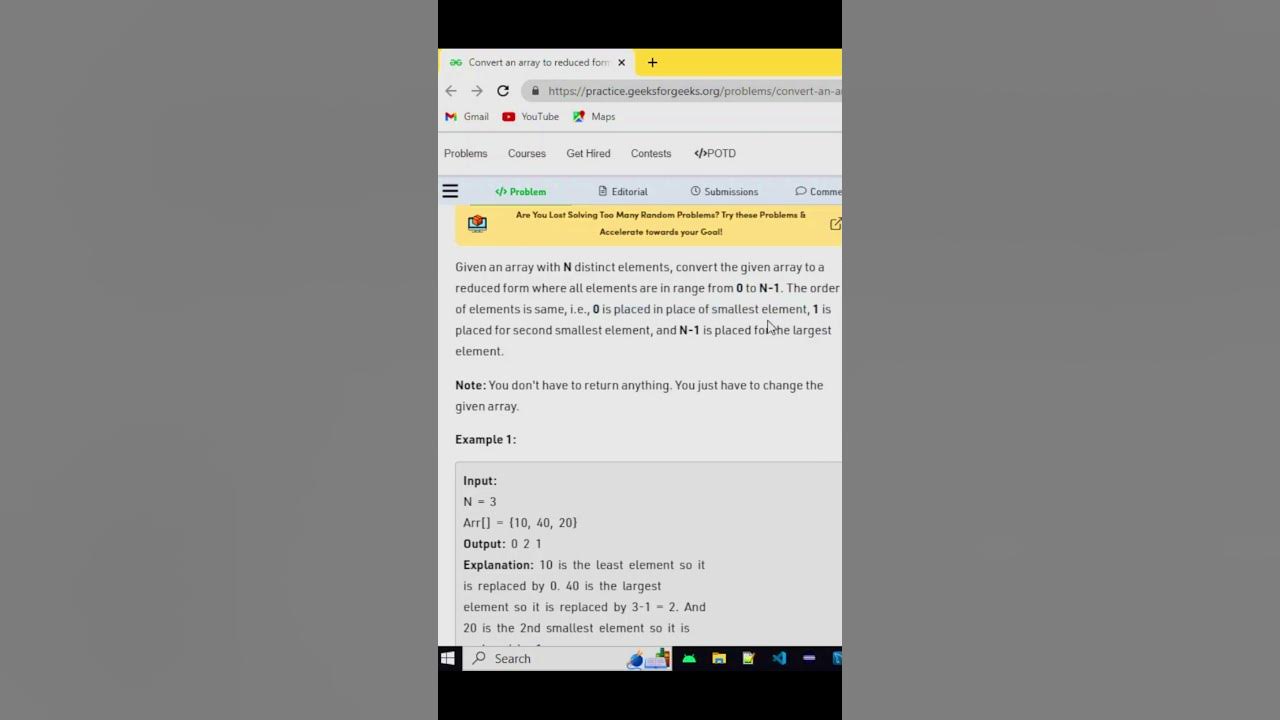 Convert an array to reduced form | problem of the day | gfg - YouTube