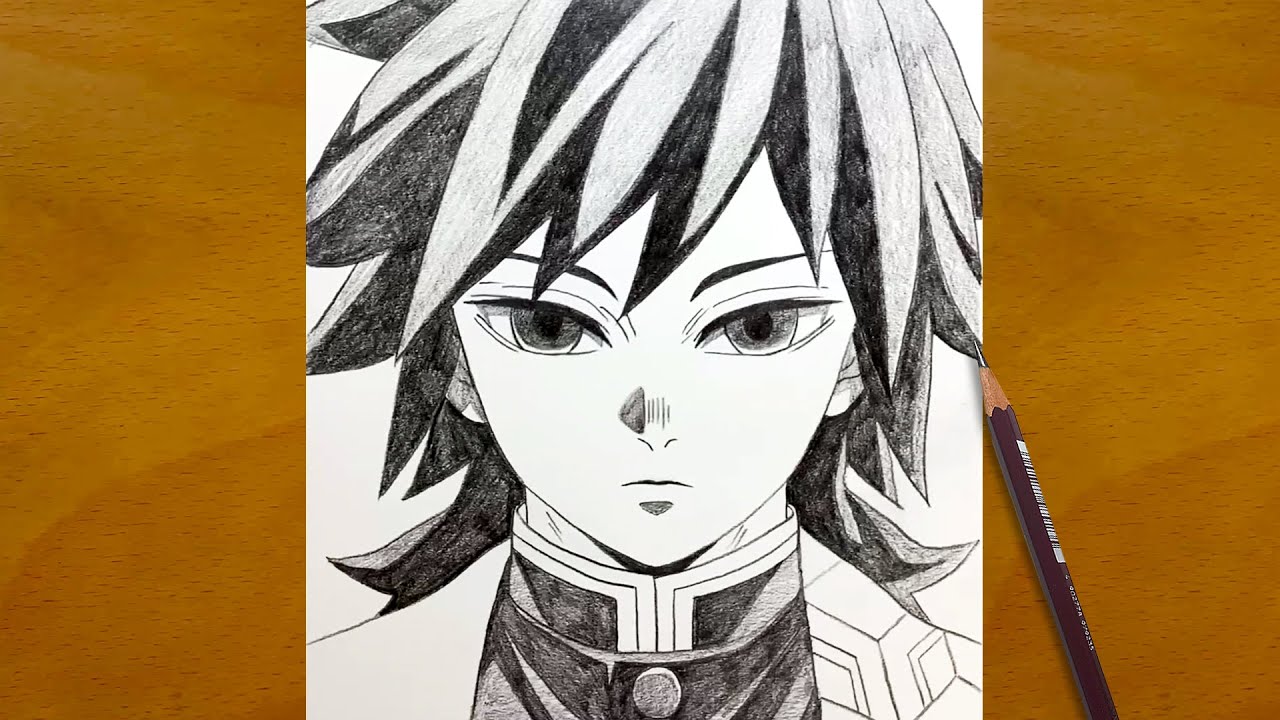 Anime Sketch | How to Draw Giyu Tomioka from Demon Slayer | Water ...