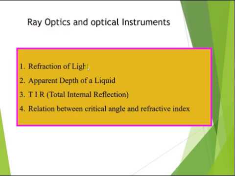 Lecture 2 # Chapter 9 (Ray Optics and optical Instruments) - YouTube
