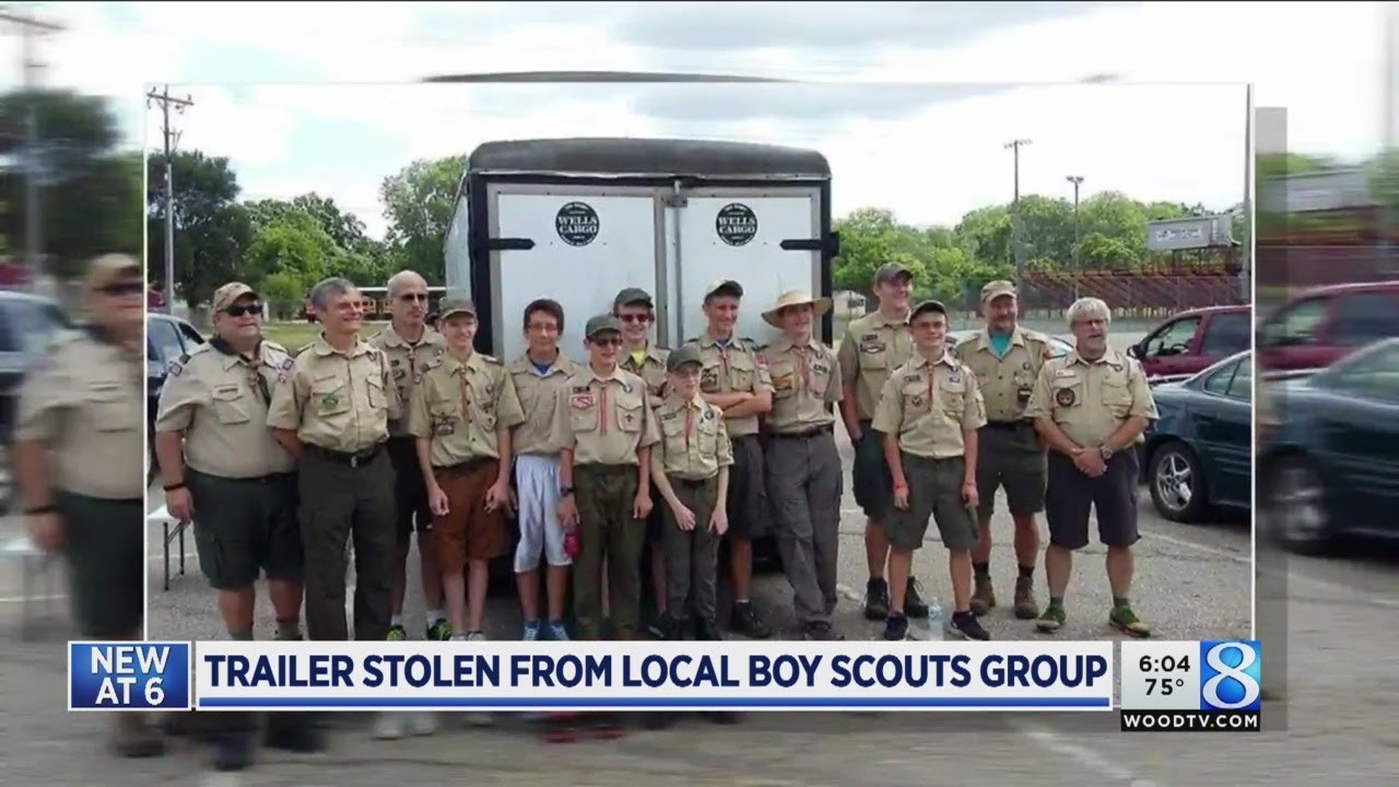 Brazen thieves snatch Boy Scouts' trailer from church lot - YouTube