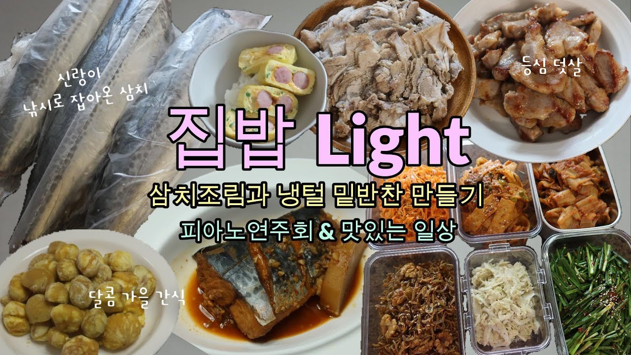 가벼운 집밥 브이로그삼치조림·담백 수육·냉털 밑반찬 만들기and피아노연주회와 맛있는 일상♪ Youtube
