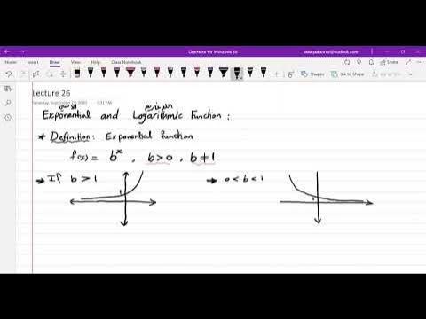 Lecture 26 Exponential and Logarithmic Function part 1 - YouTube