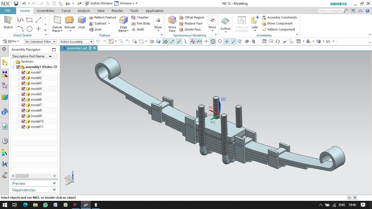 Leaf Spring in Nx - YouTube