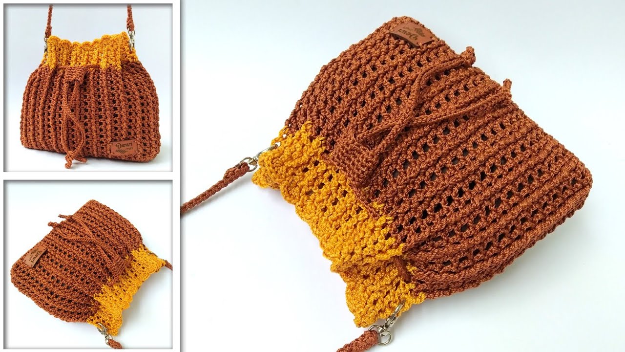 TAS RAJUT MOTIF TERBARU CANTIK DAN MUDAH - YouTube