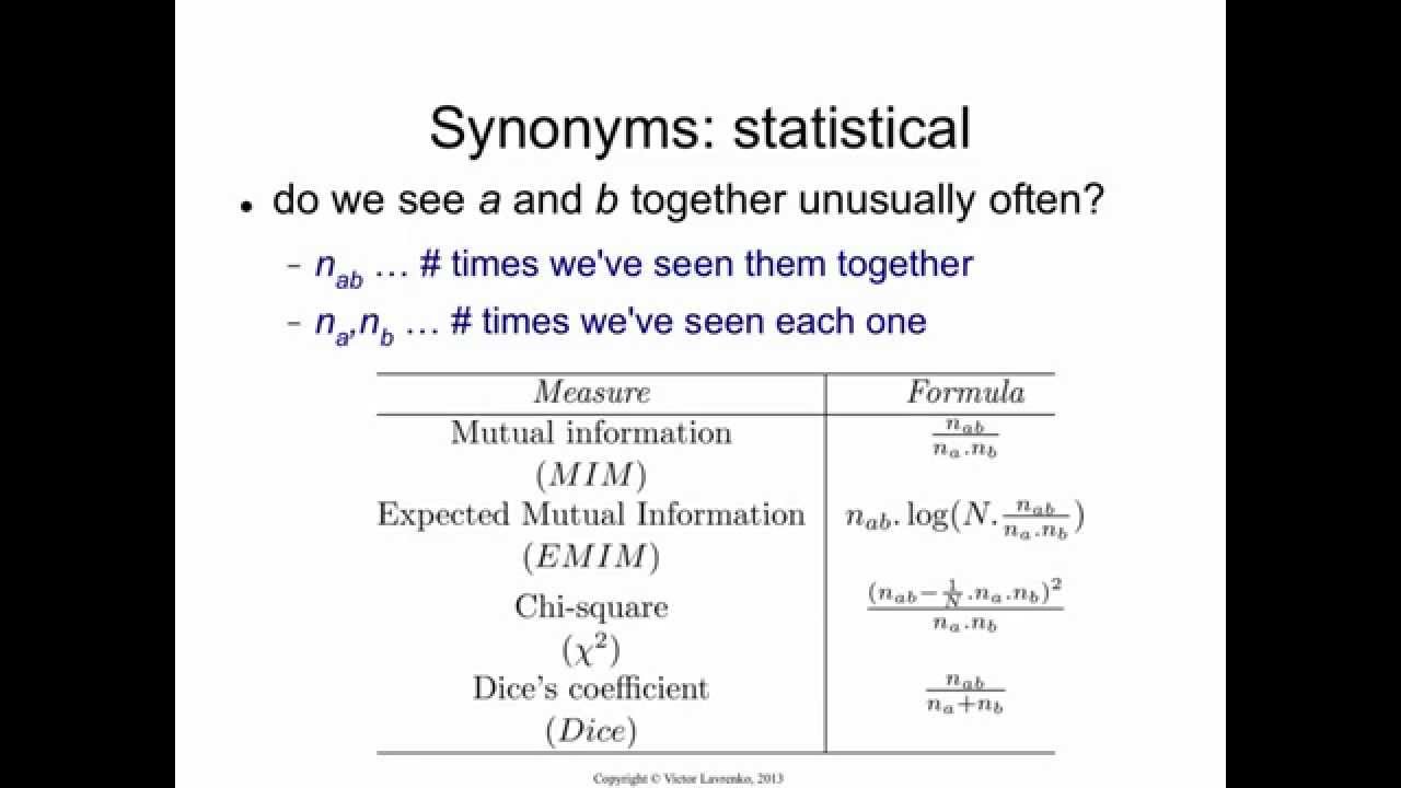 PRF 5: statistical synonyms - YouTube