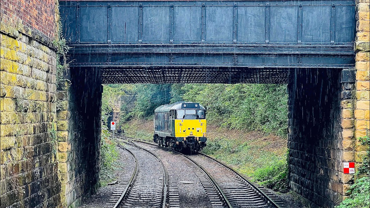 BR Class 31 Diesel locomotive 31601 at a very wet Ecclesbourne Valley ...