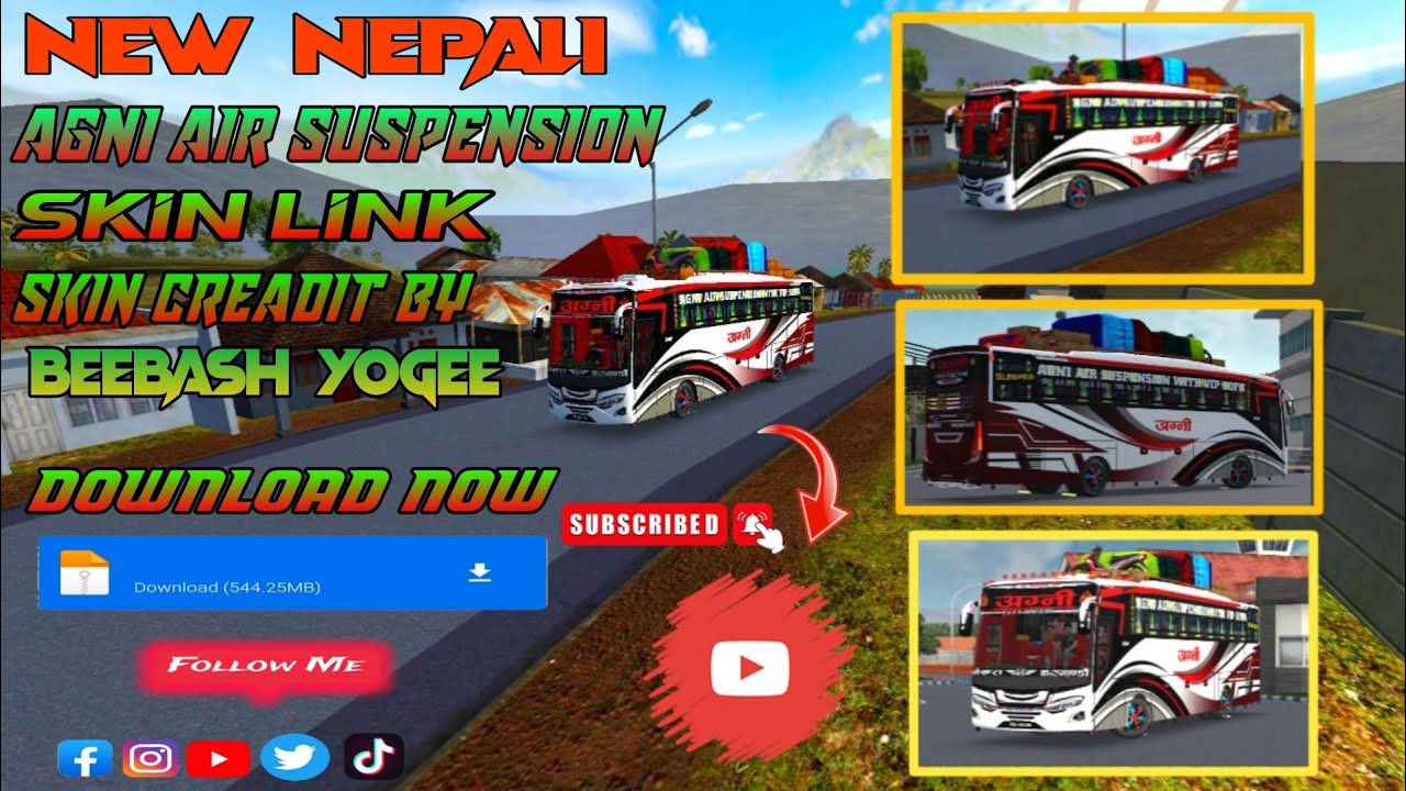 New nepali bus skin | Agni Air suspension bus skin 💐💐for bussid jb 1 ...
