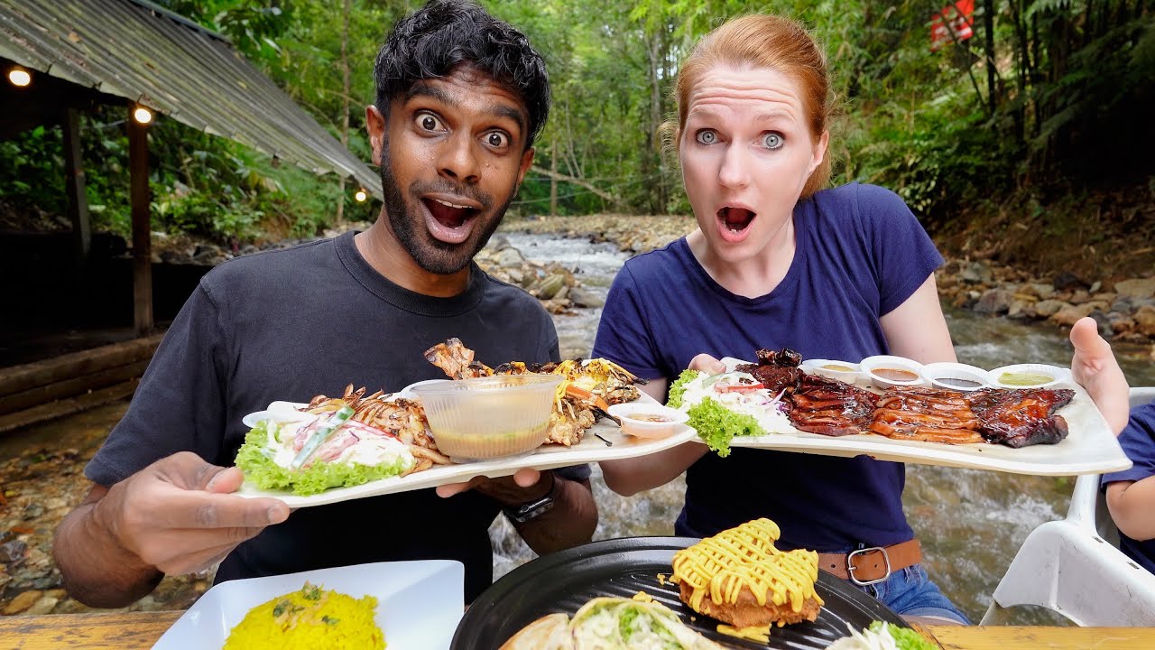 Only in Malaysia you can have BBQ in the RIVER - YouTube