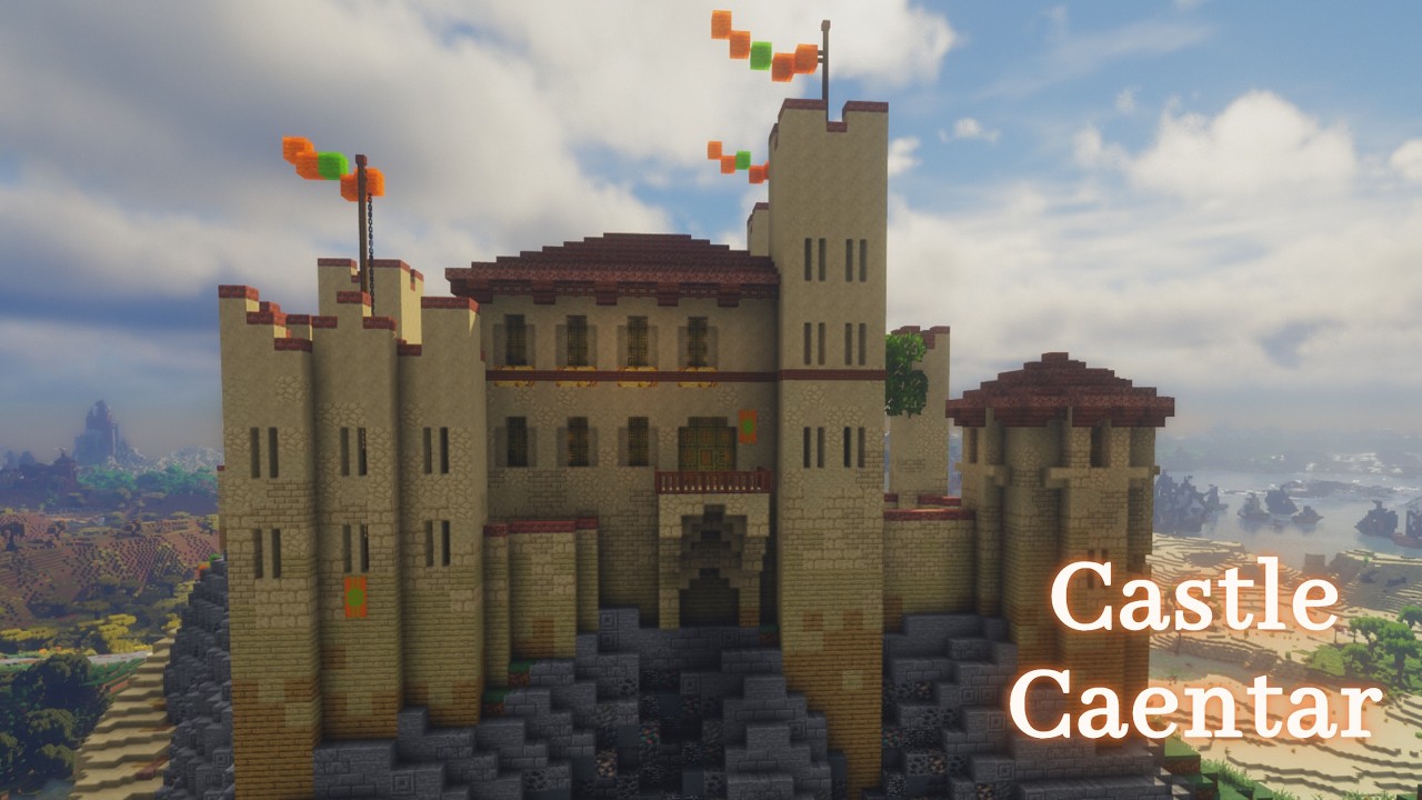 Minecraft Mediterranean mountain Castle + Farmlands - Castle Caentar ...