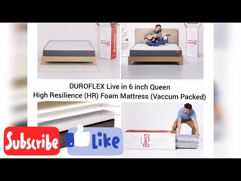 DUROFLEX Livein Queen High Resilience (HR) Foam mattress (Vaccum Packed ...
