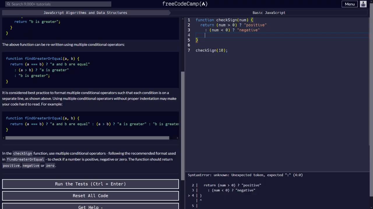 Use Multiple Conditional Ternary Operators With JavaScript