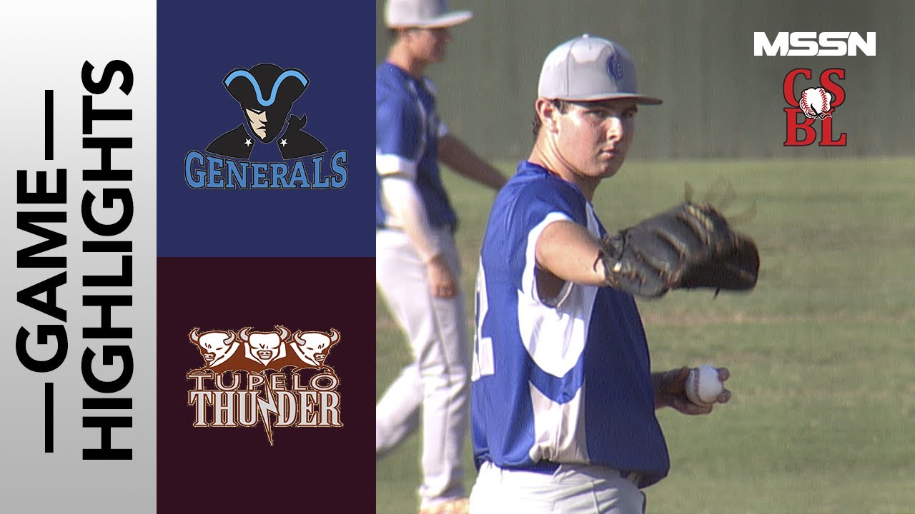 Hill Country Generals vs Tupelo Thunder Cotton States Baseball - YouTube