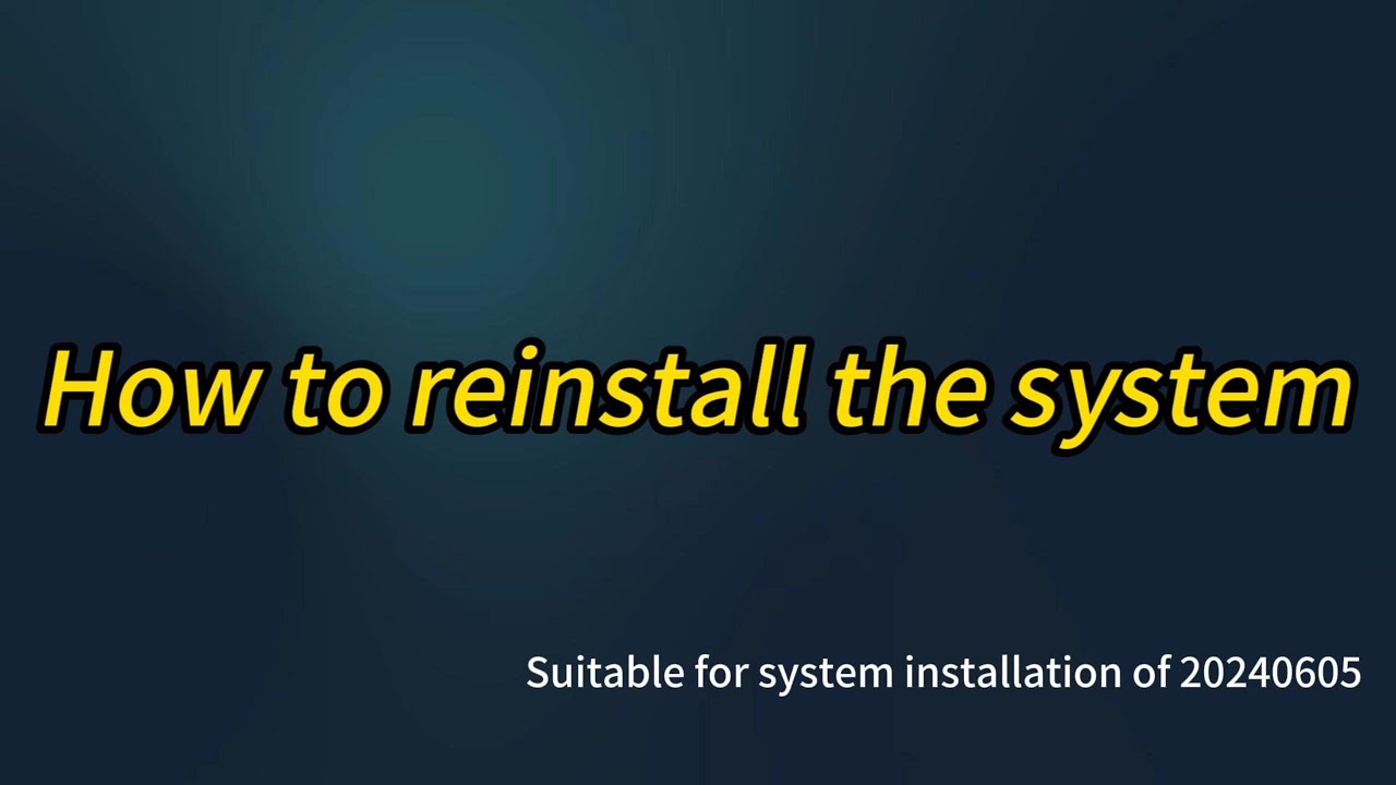 How to reinstall the system - YouTube