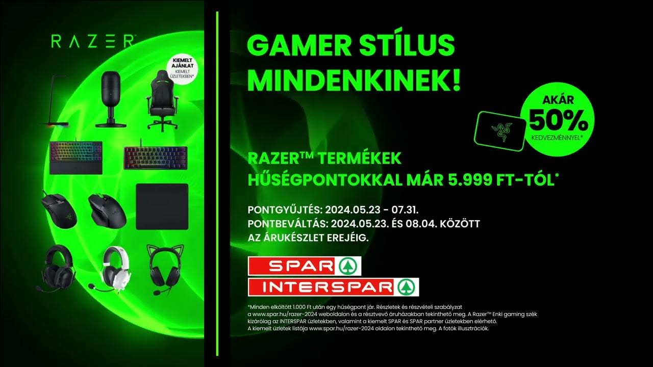 SPAR RAZER Hűségakció (2024. május 23 - július 31.) - YouTube