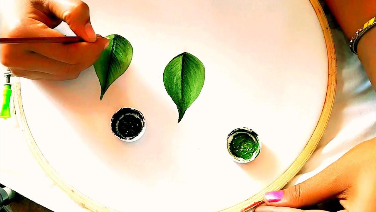 Fabric Painting Tutorial|Leaf Painting - YouTube