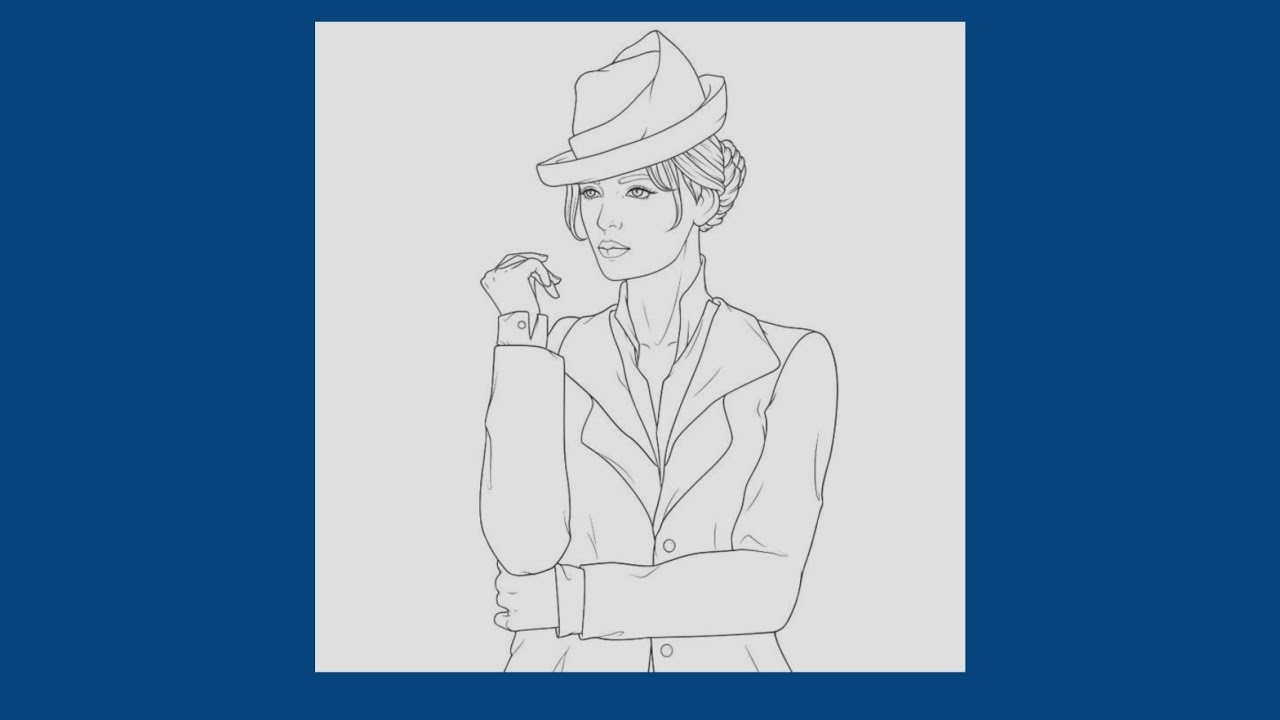 How to draw a girl wearing hat = step by step || pencil sketch || girl ...