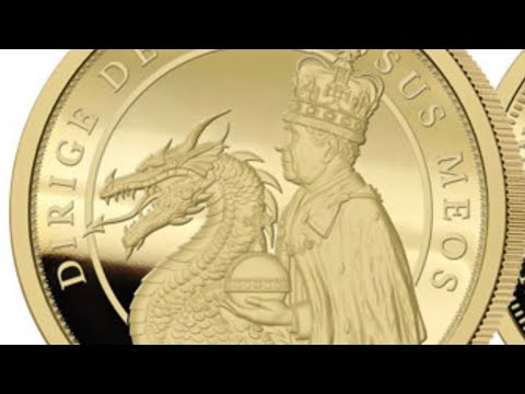 KING CHARLES III DRAGON & ORB/GLOBE 22kt GOLD COIN MINTED 2024 THE YEAR ...