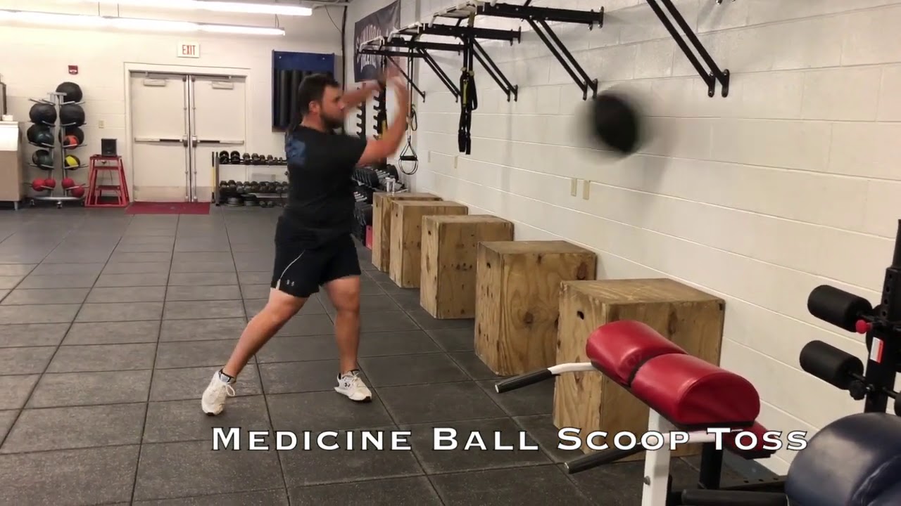 Medicine Ball Scoop Toss - Angled - YouTube