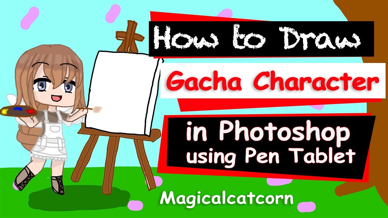 How to draw Gacha Character in Photoshop using Pen Tablet - YouTube