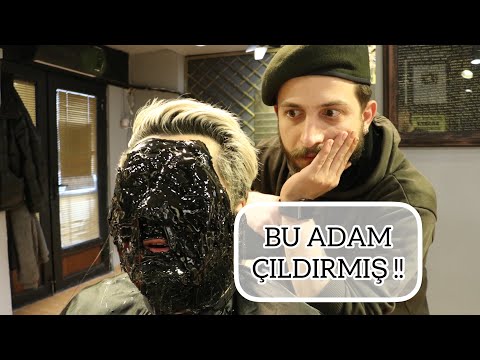 TÜM YÜZÜNE AĞDA YAPTIRDI..! KAŞLAR DAHİL !! (Full Face And Head Black Wax)