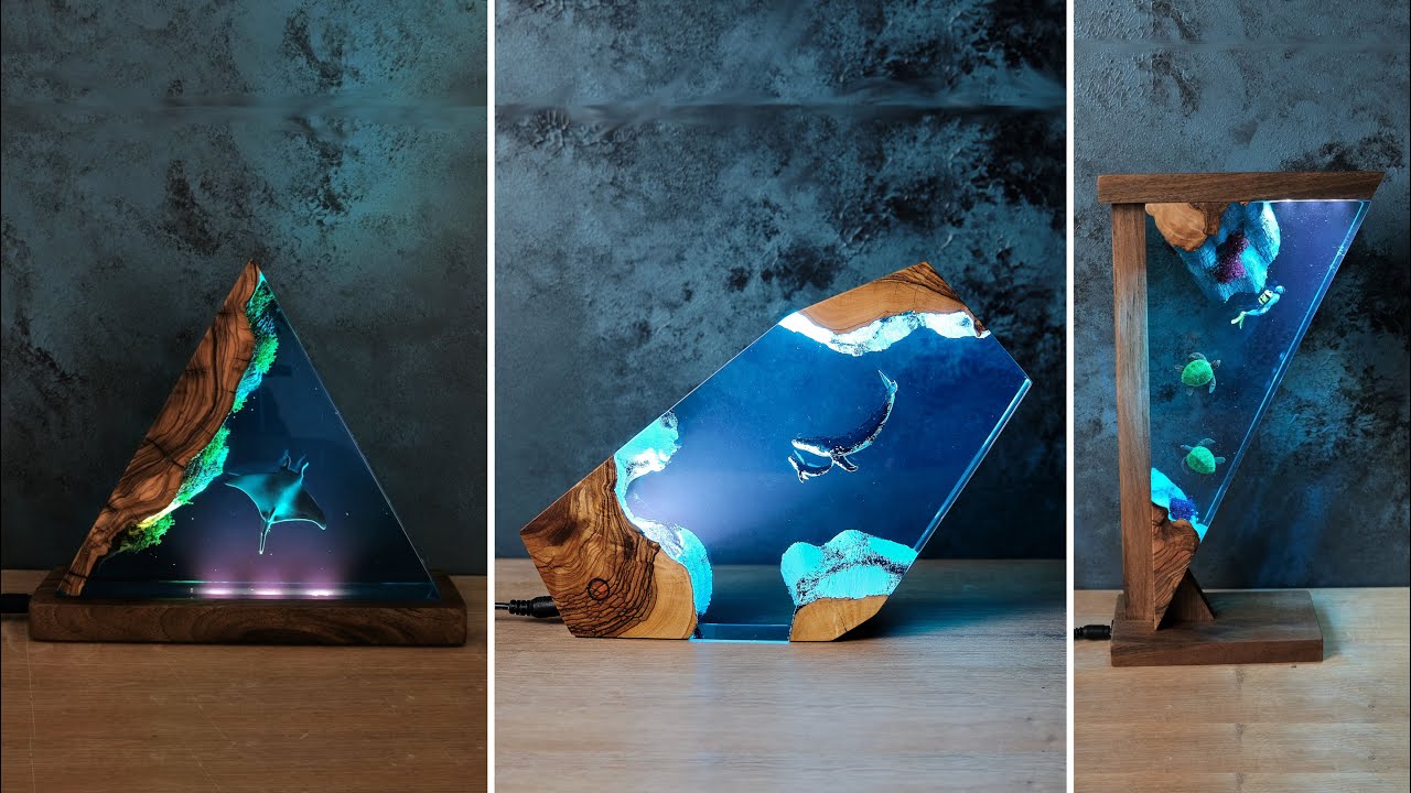3 Amazing ocean Themed Epoxy Resin Lamp Ideas | Resin Art - YouTube