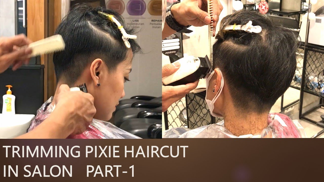 PART-1 Trimming Pixie Haircut in Beauty Salon - YouTube