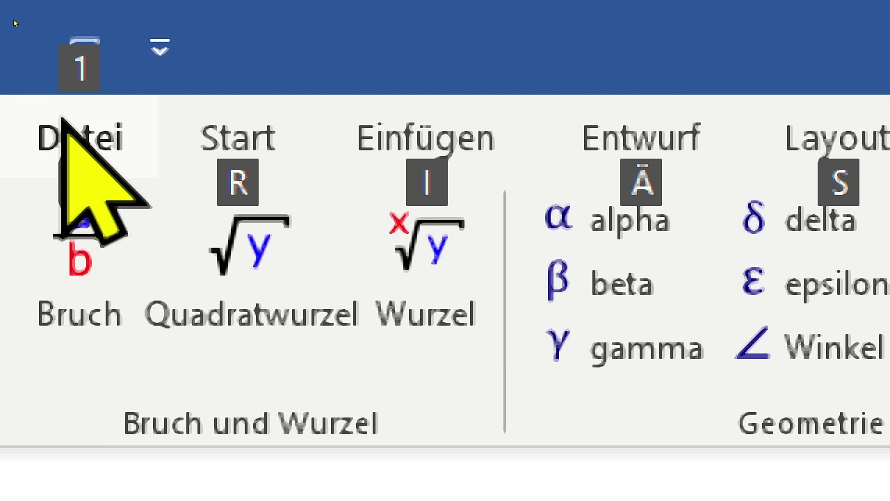 Wurzeln in Word schreiben mit dem Formeleditor - YouTube