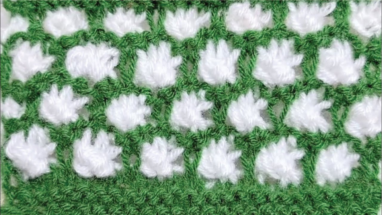 Easy Green white Knitting or Sweater design or pattern for Beginners ...