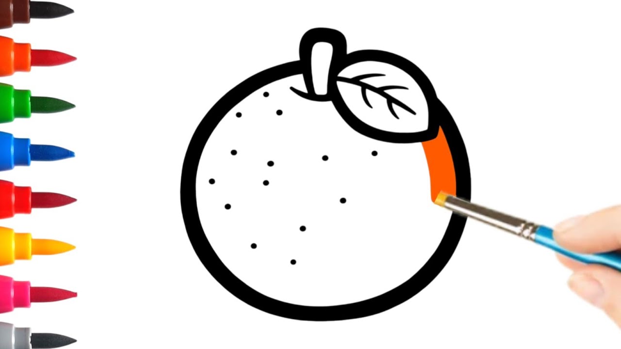 How To Draw A Orange For Kids - YouTube