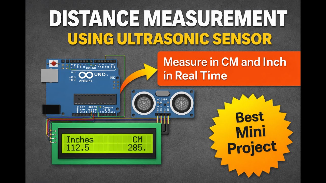 Ultrasonic Distance Measurement Using Arduino | HC-SR04 with I2C LCD ...