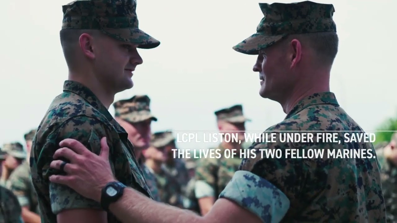 Lance Cpl. Ryan Liston awarded a Navy Marine Corps Medal - YouTube