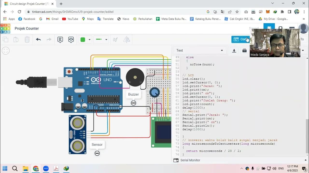 Elektronika 2 - Simulasi Arduino TinkerCAD - 16. Membuat People Counter ...