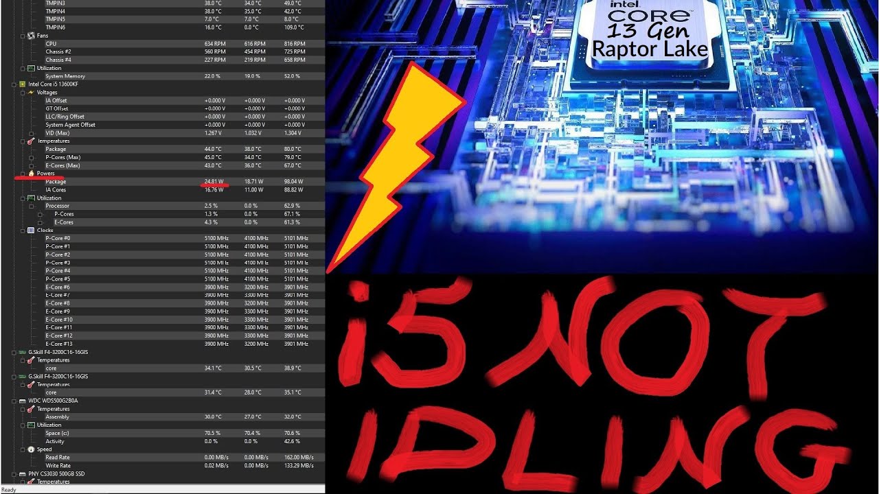Intel i5 13600 high power draw and not dropping to idle. How to fix it ...