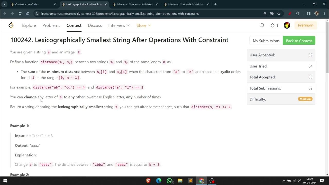 Leetcode Weekly Contest 392 A B C Solutions Screen Cast Youtube