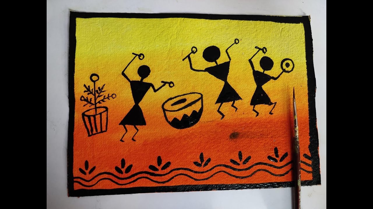 Warli Painting | For kids | Easy Drawing - YouTube