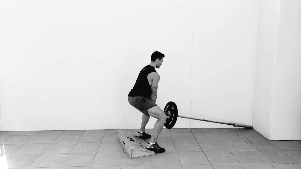 3:1 Heel Elevated Low Landmine Pulse Squats - YouTube