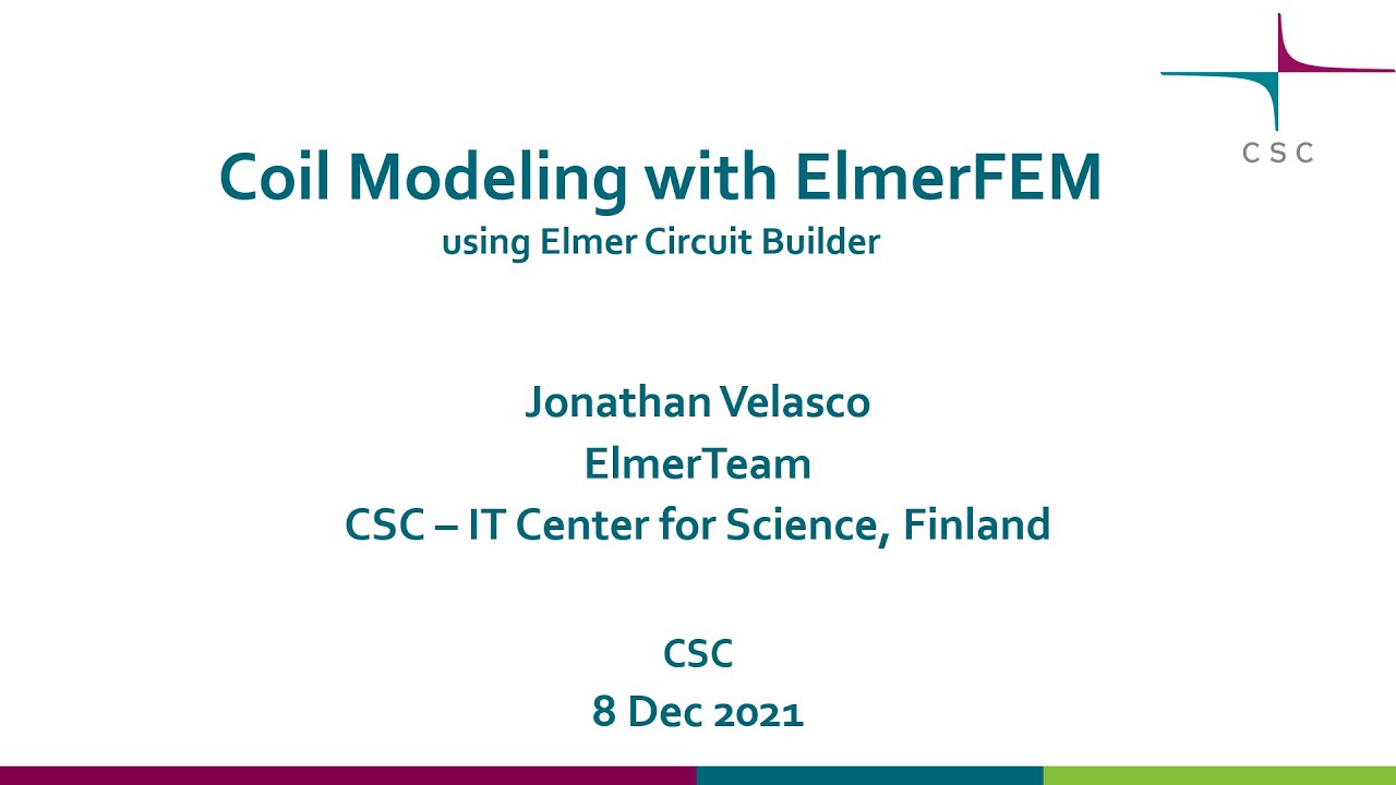 Elmer FEM Webinar - Coil Modeling with ElmerFEM - YouTube