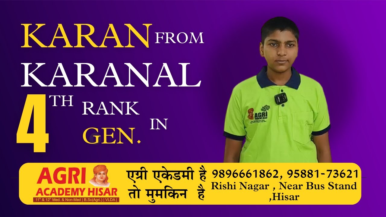 4th Rank in Gen. Category - Karan || hau results 2023 - YouTube
