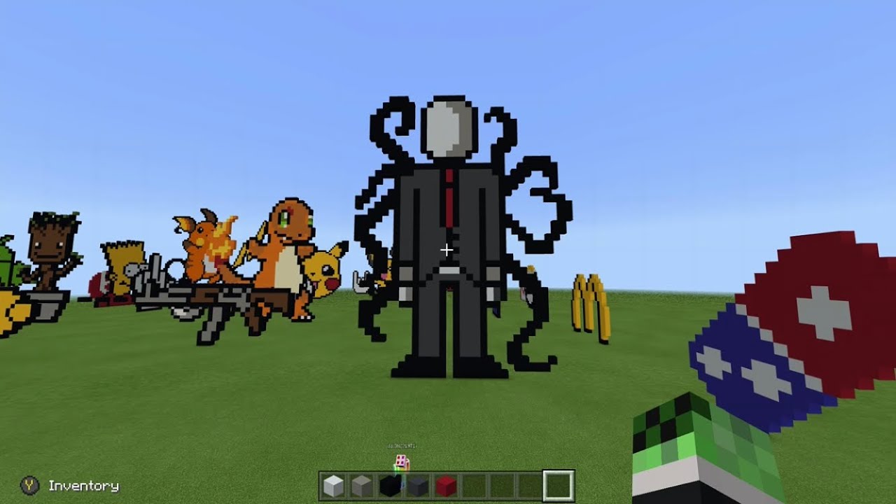 Let’s Build: SlenderMan Minecraft Pixel Art Ep1 ( Minecraft) - YouTube