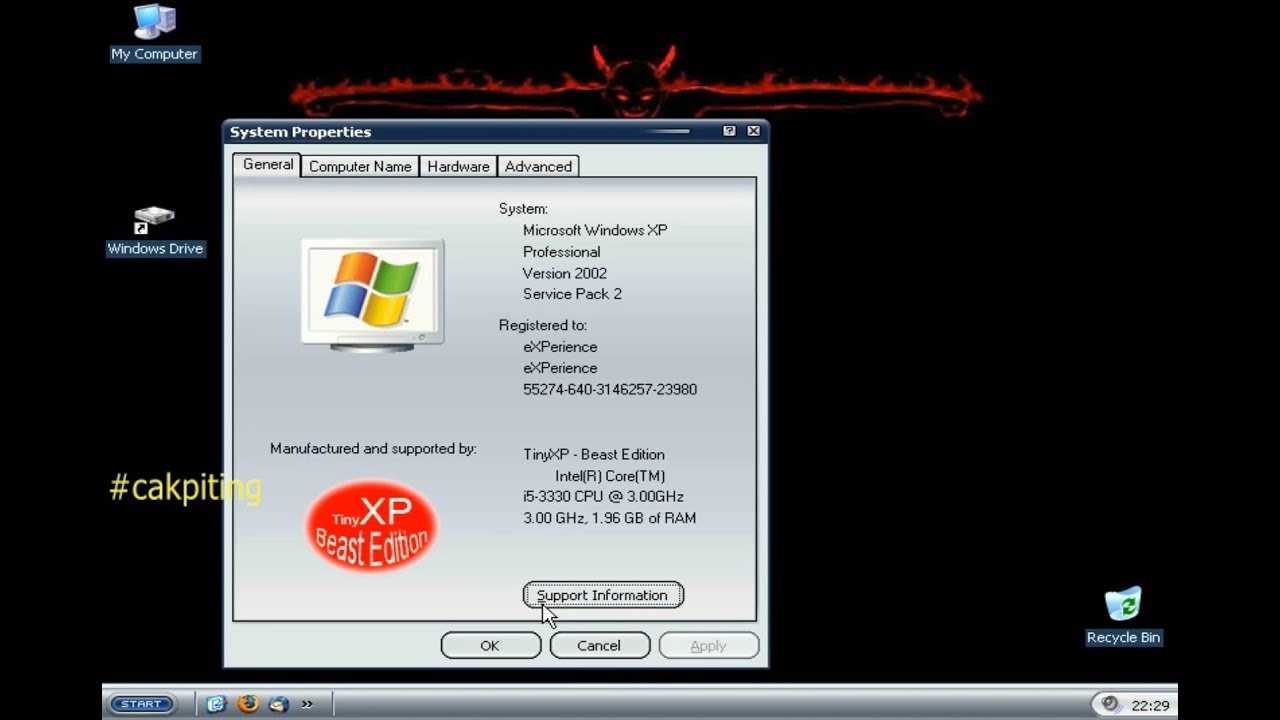 Windows TinyXP Professional SP2 Beast Edition Unattended CD - YouTube