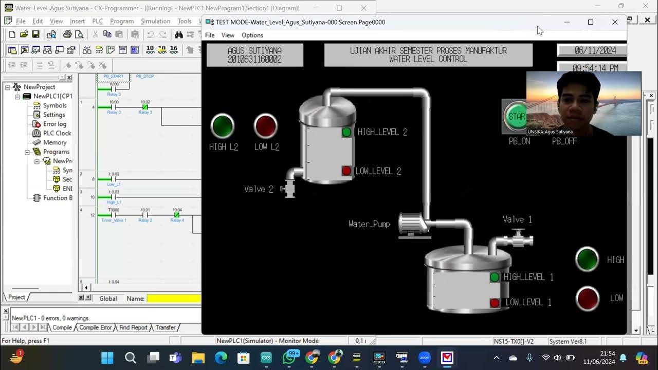 Simulasi CX Programmer & CX Designer (HMI) - YouTube