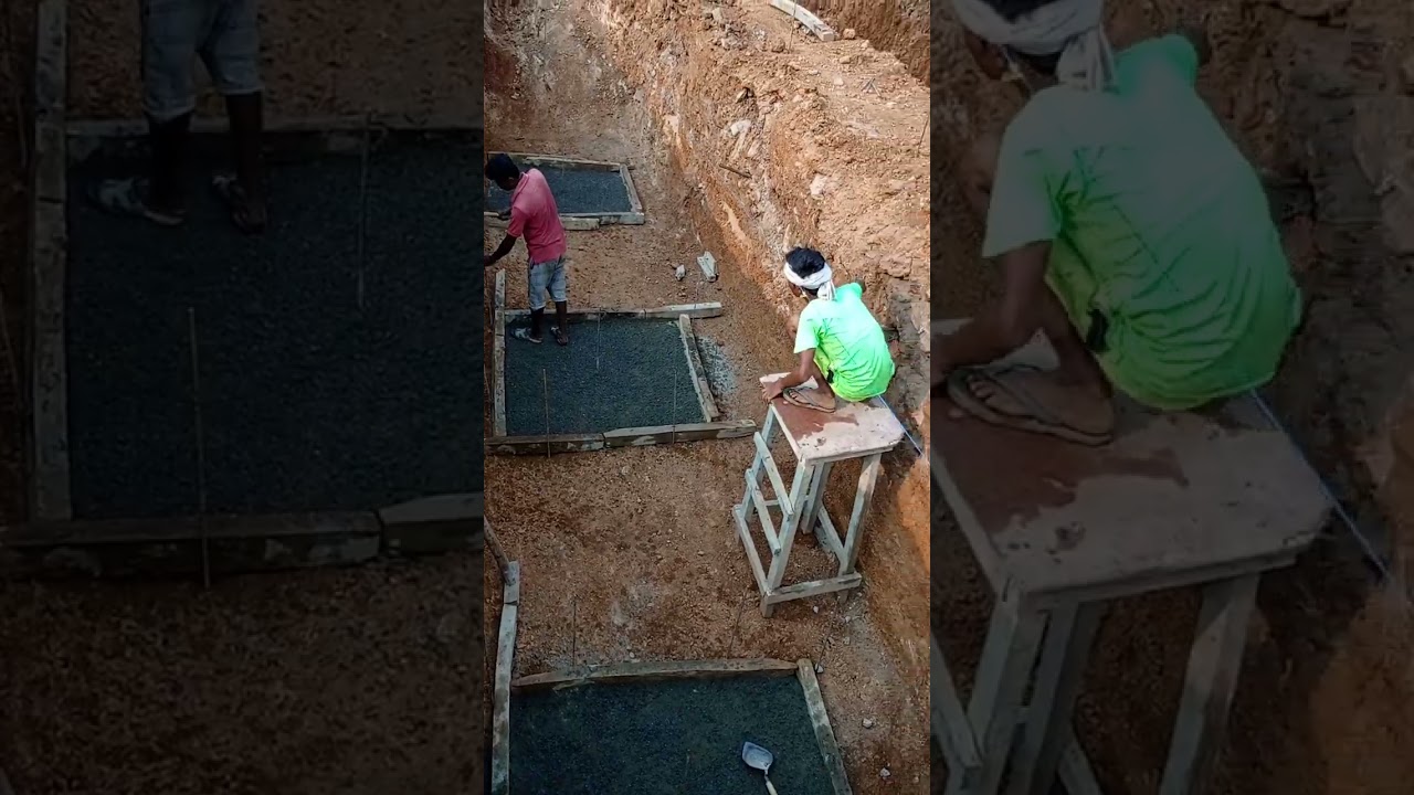 Footing layout footing marking Pcc kaise kare Column layout - YouTube