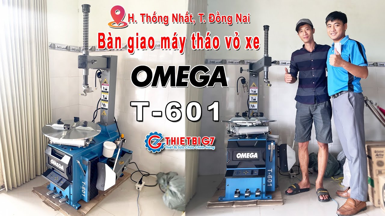 Bàn giao máy tháo vỏ xe, máy ra vào vỏ xe OMEGA T-601 tại Thống Nhất ...