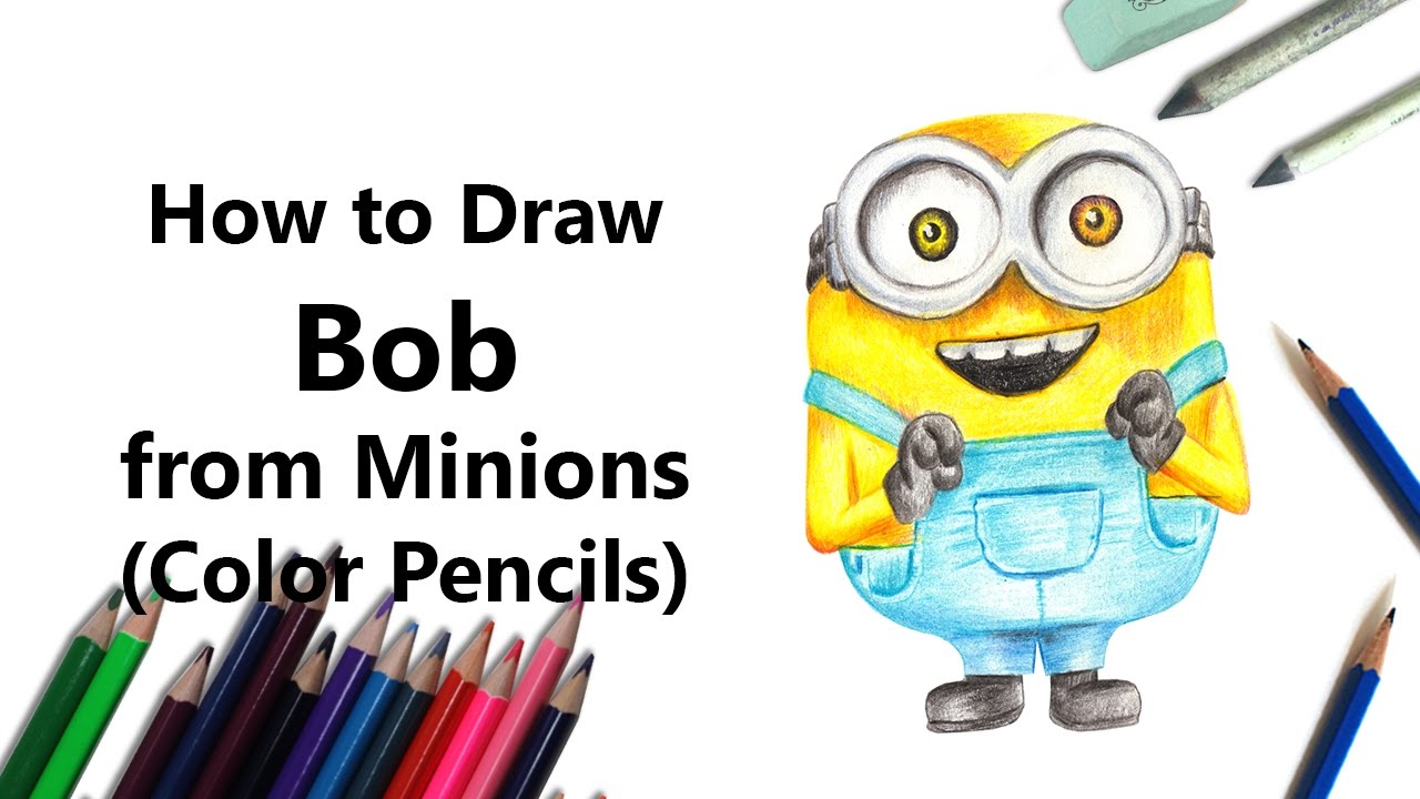How to Draw Bob from Minions with Color Pencils [Time Lapse] - YouTube