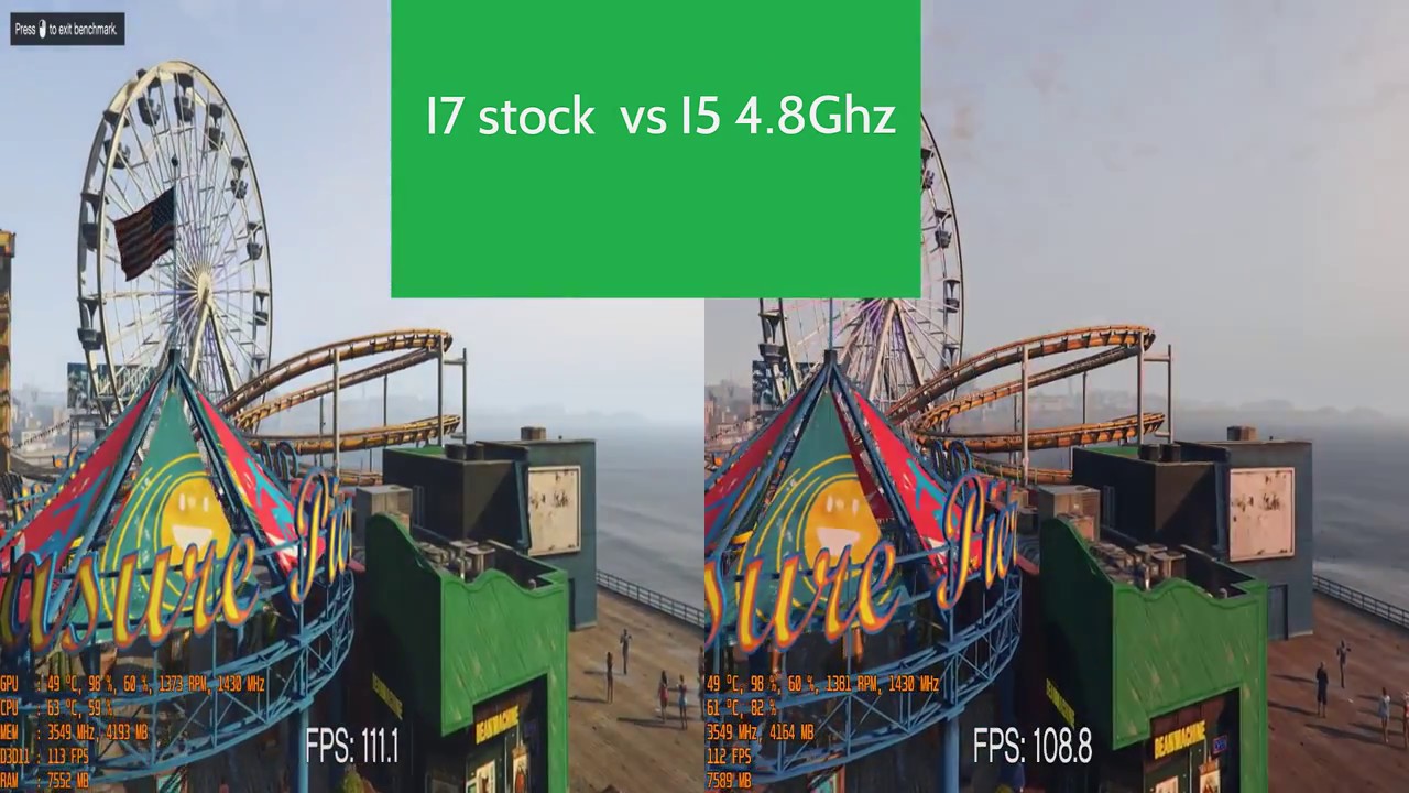I7 (stock) vs I5 (4.8 ghz) Comparison - YouTube