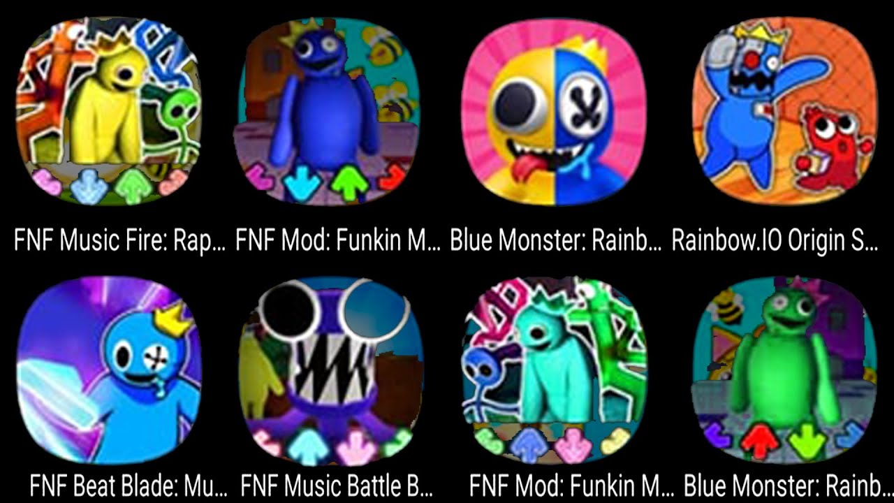 How to play FNF Music Fire Raptime, FNF Mod, Blue Monster, Rainbow.IO ...