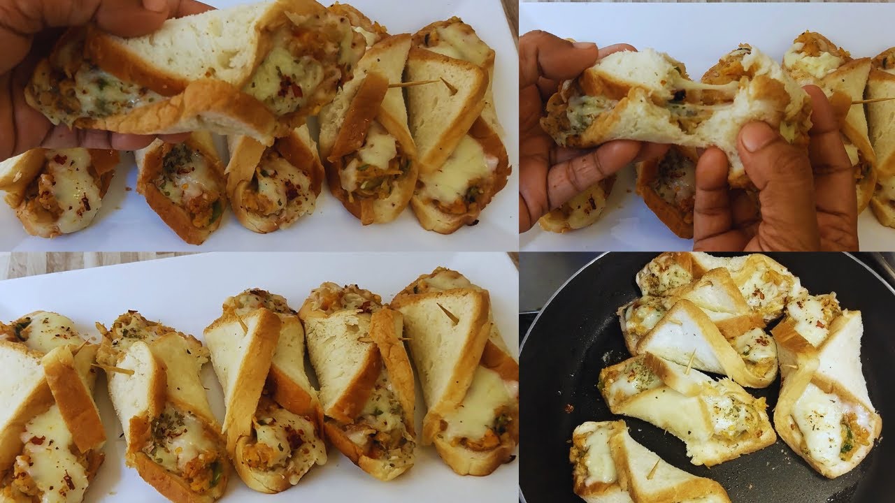 Chicken Mayo Bread Parcel | Chicken Snacks Recipes | Breads Cheese ...