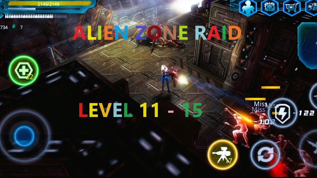 Alien Zone Raid (android game) walkthrough level 11 - 15 - YouTube