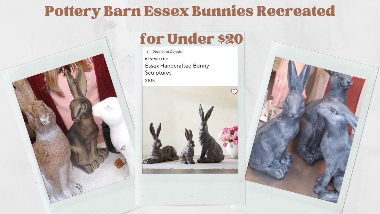 Easy DIY Pottery Barn Dupes | Essex Aged Stone Rabbits | Easter Decor ...